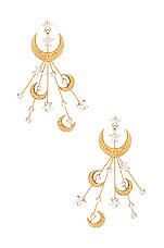Jennifer Behr Lunetta Earrings in Crystal Antique Gold | REVOLVE
