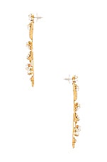 Jennifer Behr Lunetta Earrings in Crystal Antique Gold | REVOLVE
