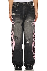 Jaded London Pink Blade XL Colossus Jeans in Black | REVOLVE