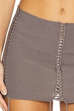 Jaded London Extreme Mini Lace Up Knit Skirt in Charcoal | REVOLVE