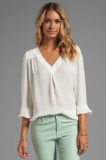 Joie Matte Silk Frenchie B Blouse in Porcelain | REVOLVE