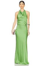 SIMKHAI Reannon Draped Gown in Deep Peridot | REVOLVE