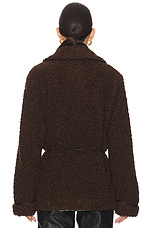 SIMKHAI Kimia Sherpa Tie Waist Jacket in Raven | REVOLVE