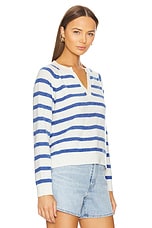 JUMPER 1234 Open Collar Sweater in Oatmeal, Cream & Periwinkle | REVOLVE