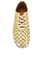 JW PEI Kayla Weave Strap Flat Shoes in Gold | REVOLVE