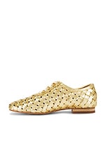 JW PEI Kayla Weave Strap Flat Shoes in Gold | REVOLVE
