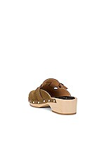 KATE CATE Allegra Suede Clog in Kaki | REVOLVE