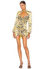 Kim Shui Velvet Mini Dress in Yellow | REVOLVE