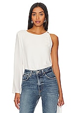 krisa One Sleeve Infinity Blouse in Cream | REVOLVE