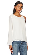 krisa One Sleeve Infinity Blouse in Cream | REVOLVE