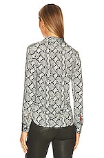 L'AGENCE Harmony Blouse in Sage Multi Paloma Snake | REVOLVE