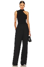 Lanston Asymmetrical Turtleneck Tank in Black | REVOLVE