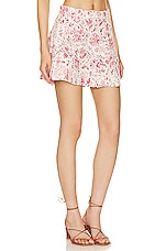 Love the Label Daniella Mini Skirt in Shira Pink Print | REVOLVE