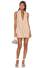L'Academie The Elicia Mini Dress in Wheat Brown | REVOLVE