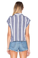 L'Academie The Safari Crop Top Blouse in Sailor Stripe | REVOLVE