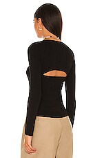 Line & Dot Halo Cut Out Sweater Top in Black | REVOLVE