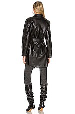 Line & Dot Mika Faux Leather Shacket in Black | REVOLVE
