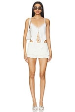 LIONESS Double Ruffle Mini Skort in Soft Lemon | REVOLVE