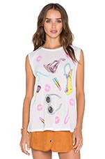 Lauren Moshi Riley 80's Fashion Muscle Tank in White | REVOLVE