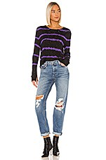 LNA Tie Dye Stripe Elsa Tee in Black Violet Tie Dye | REVOLVE