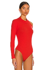 LNA Autolux Sweater Rib Bodysuit in Tomato | REVOLVE