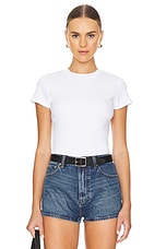 LNA Fitted Cotton Rib Crew Tee in White | REVOLVE