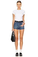 LNA Fitted Cotton Rib Crew Tee in White | REVOLVE