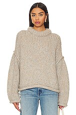 LUNYA Lofty Wool Whip Stitch Pullover Sweater in Toasted Marl | REVOLVE