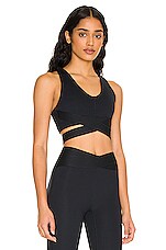 Le Ore Corso Crossover Sports Bra in Black | REVOLVE