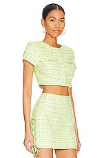 Lovers and Friends Tai Cropped Top in Lime Green Tweed | REVOLVE