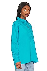 Lovers and Friends Myers Button Down Top in Turquoise Blue | REVOLVE