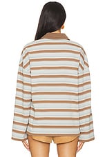 Lovers and Friends Rowan Rugby Top in Blue & Brown Stripe | REVOLVE