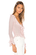 LPA Ruffle Sweater Cardigan in Light Pink | REVOLVE