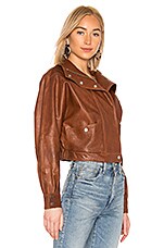 LPA Oversized Leather Jacket in Brown | REVOLVE