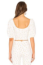 LPA Polka Dot Button Up Top in Tan & White | REVOLVE