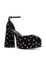 Larroude Ari Pump in Black & Star Silver | REVOLVE