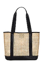 Lovestrength Natural Rattan Wicker Tote in Black | REVOLVE