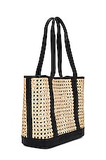 Lovestrength Natural Rattan Wicker Tote in Black | REVOLVE