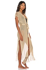 Luli Fama Golden Queen Long Caftan in Gold Rush | REVOLVE