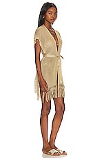 Luli Fama Finge Short Caftan in Gold Rush | REVOLVE