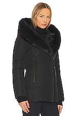 Mackage Adali Shearling Collar Coat in Black | REVOLVE