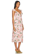 MAJORELLE Chrishelle Midi Dress in Pink & Green | REVOLVE