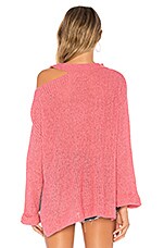 MAJORELLE Shoulder Cut Out Sweater in Pink | REVOLVE