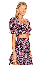 MAJORELLE Olivia Crop Top in Dancing Valley Black | REVOLVE