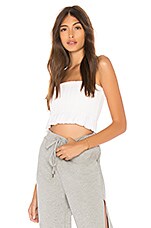 Marled x Olivia Culpo Smocked Bandeau Top in White | REVOLVE