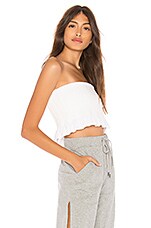 Marled x Olivia Culpo Smocked Bandeau Top in White | REVOLVE