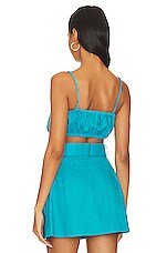 MATTHEW BRUCH X Revolve Structured Bandeau Crop Top in Aquamarine | REVOLVE