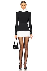 MISCREANTS Roll Neck Top With Faux Fur Trim in Black & White | REVOLVE