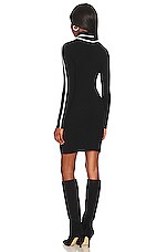 MILLY Racer Stripe Mini Dress in Black & Ecru | REVOLVE