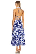 MILLY Flowers Of Spain Linen Dress in Blue & White | REVOLVE